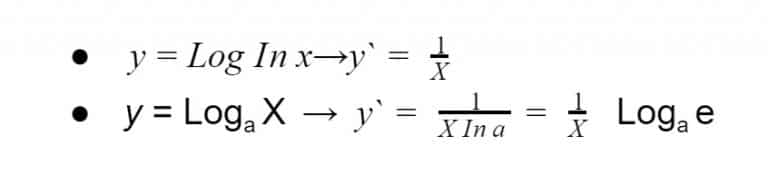 Cuáles son las derivadas logarítmicas